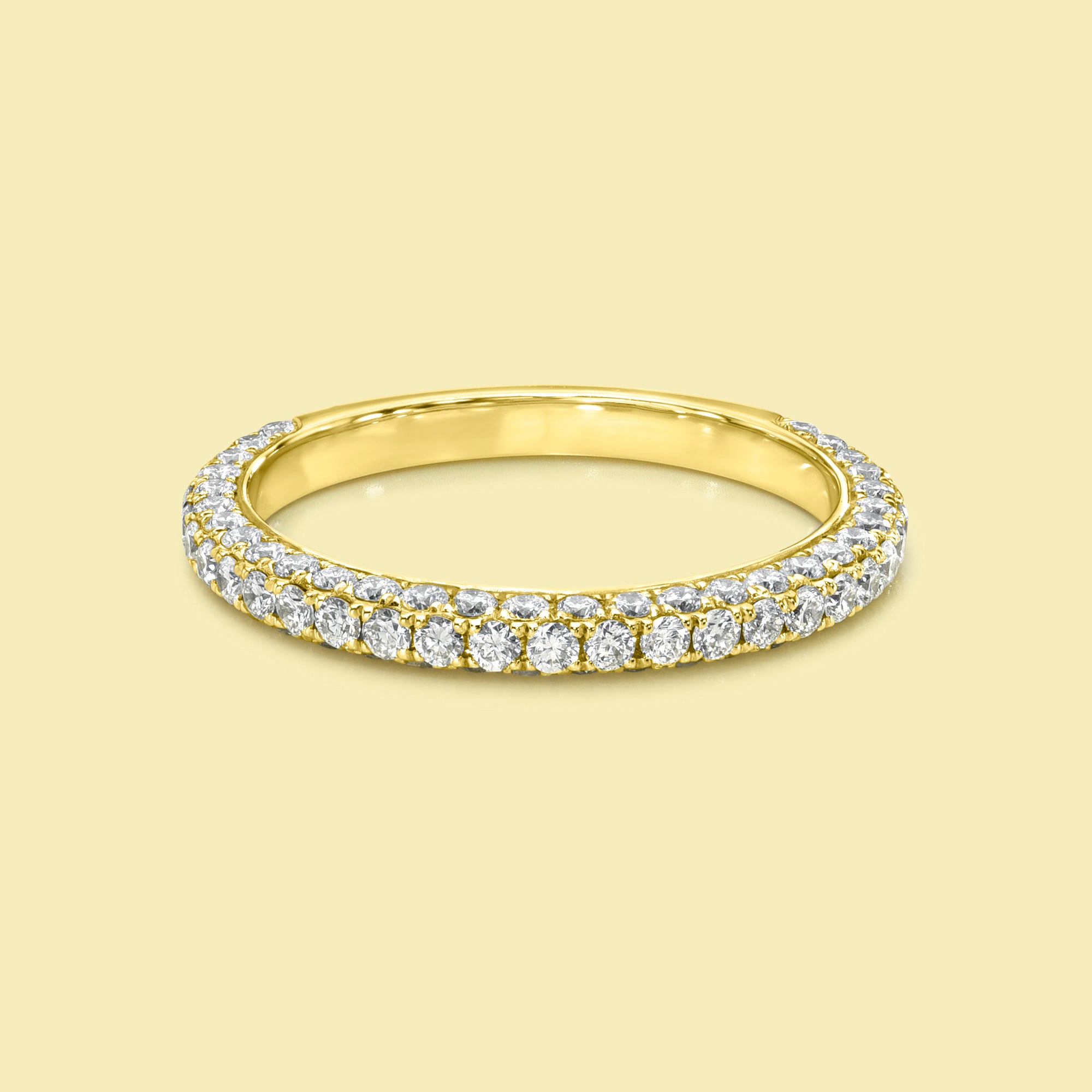 Triple Row Semi-eternity Stackable Diamond Band | Earthena Jewelry