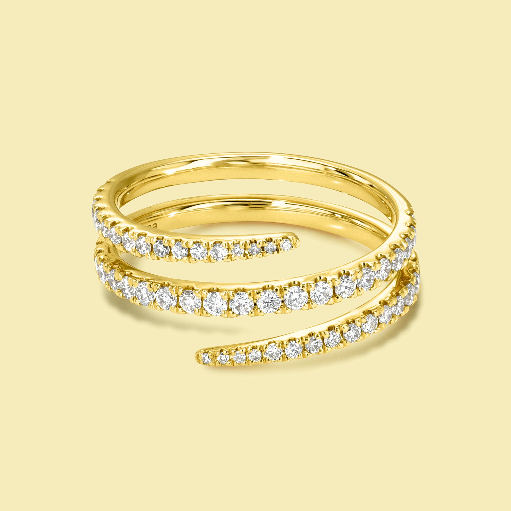 Triple Wrap Stackable Coil Diamond Ring | Earthena Jewelry