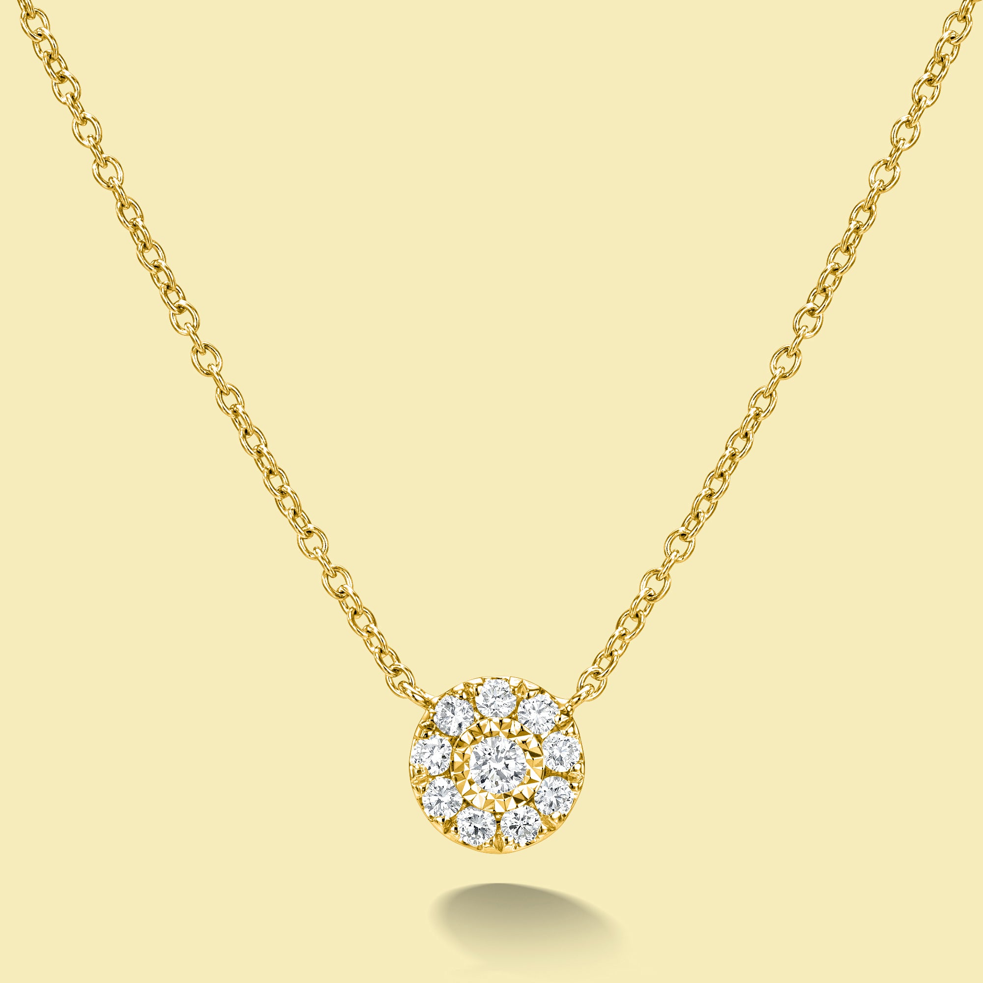 Cluster Diamond Round Shape Necklace | Earthena Jewelry