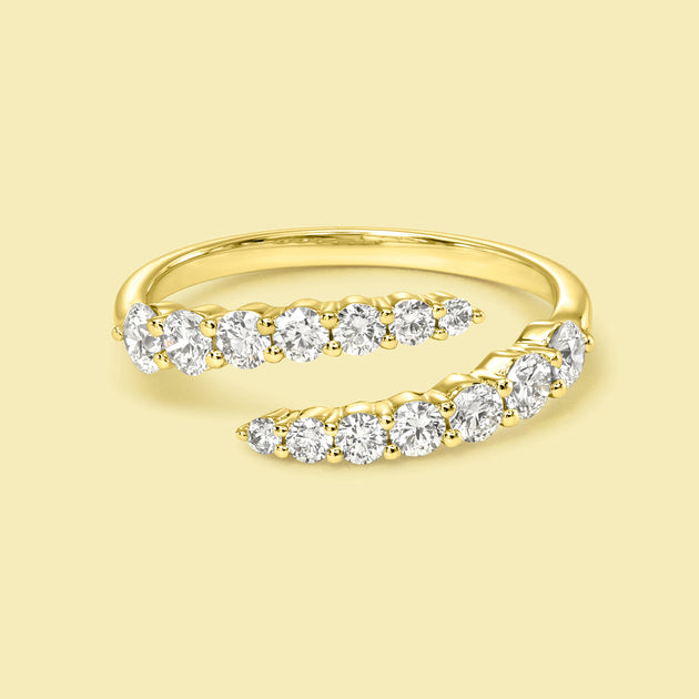 The Alessia Multi-stone Curved Diamond Wedding Band | Earthena Jewelry