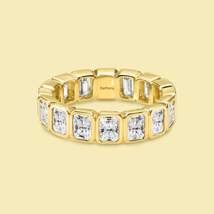 Radiant-cut Bezel Eternity Diamond Band | Earthena Jewelry
