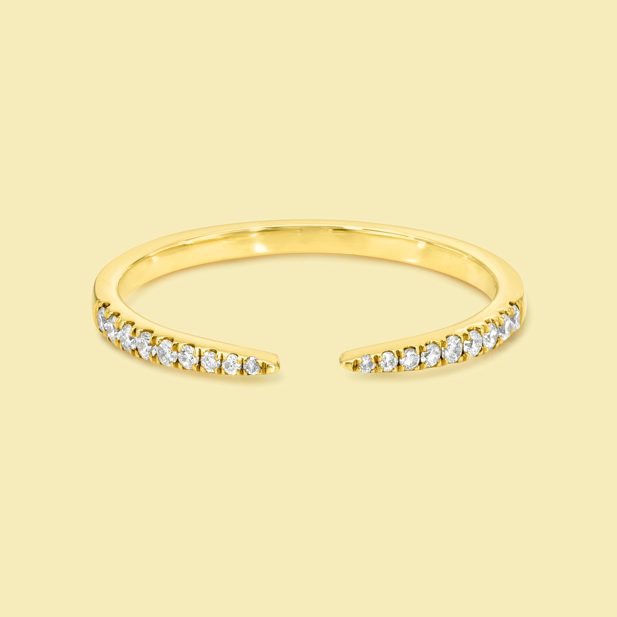 Vi Stackable Graduated Open Diamond Wrap Band | Earthena Jewelry
