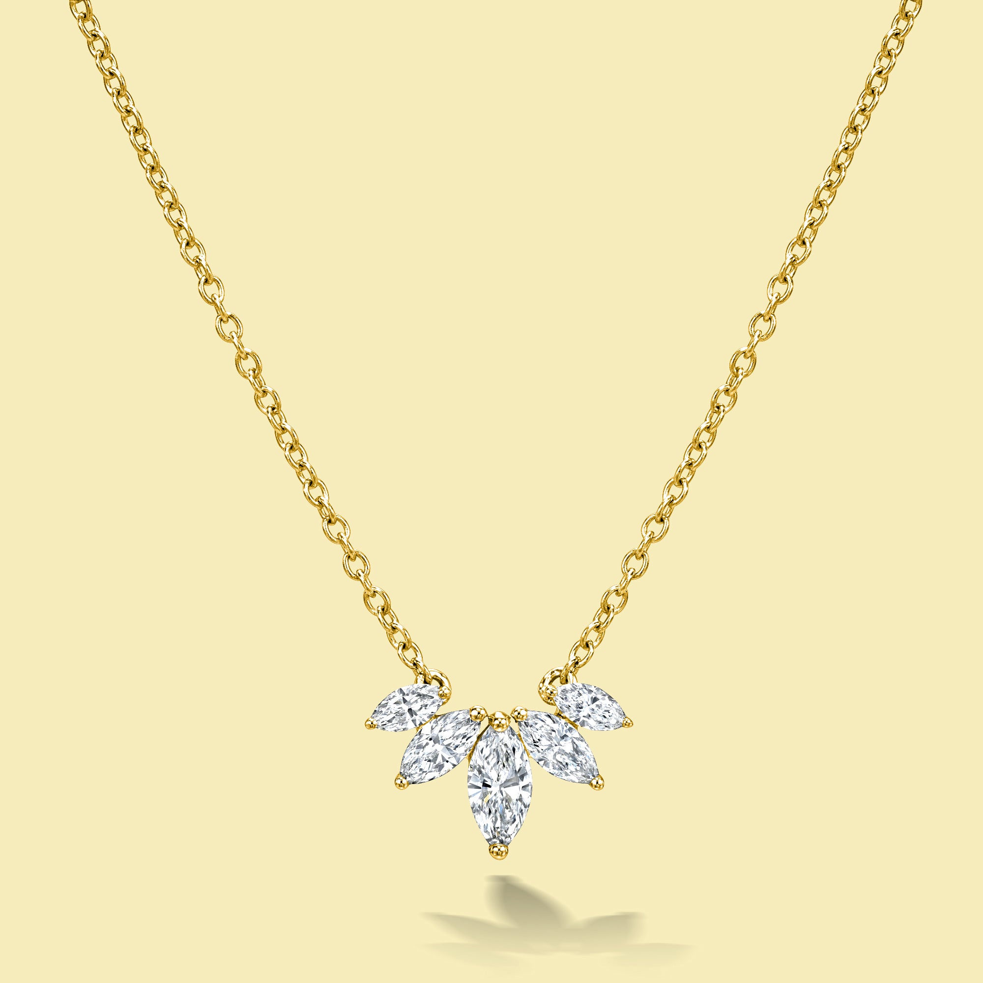 Stackable Graduated Petal Diamond Necklace | Earthena Jewelry